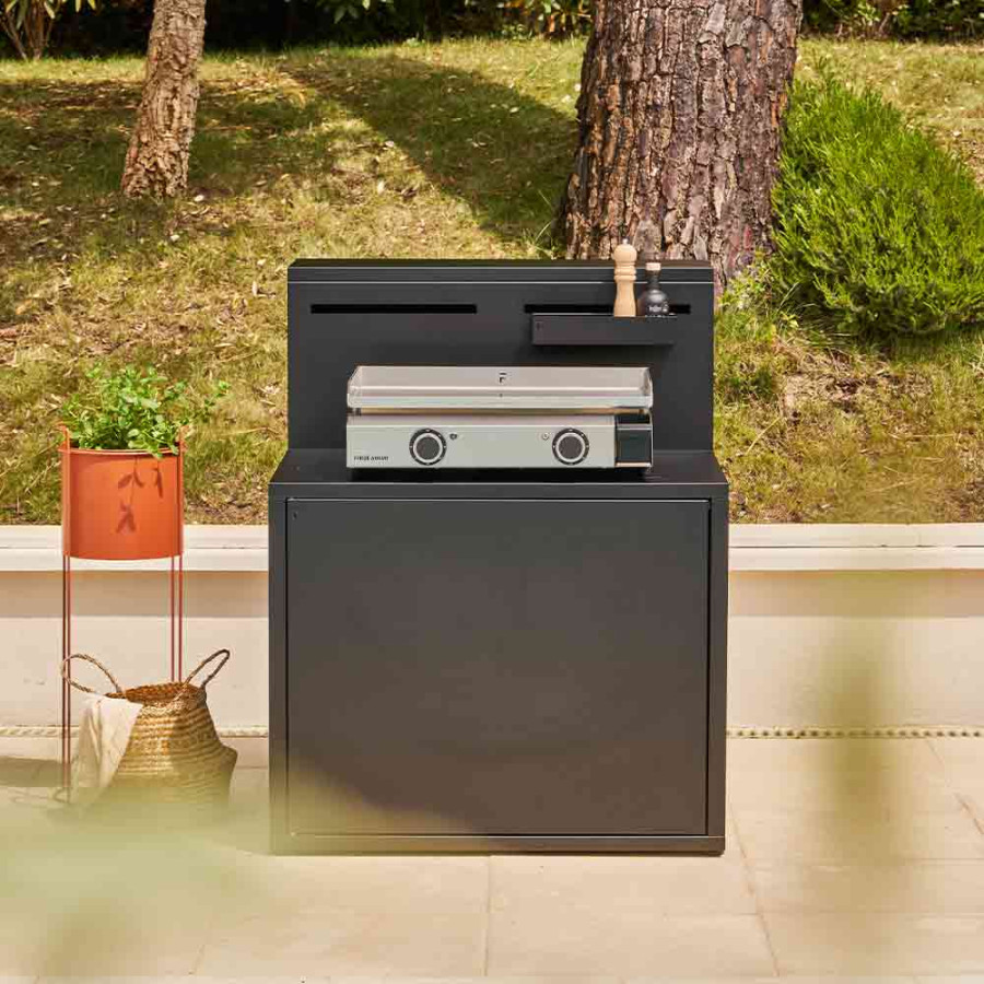 Support plancha en acier noir Forge Adour