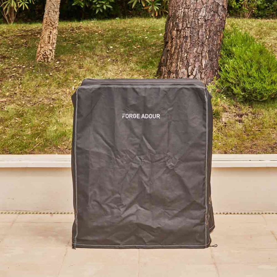 Housse de protection pour cuisine extérieure acier noir Forge Adour