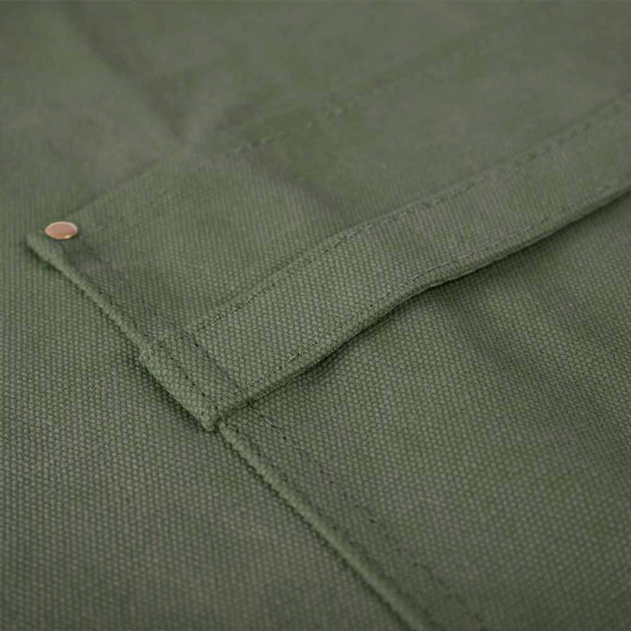 Tablier barbecue Vert Olive n° 325 Cuir et Coton | Alaskan Maker