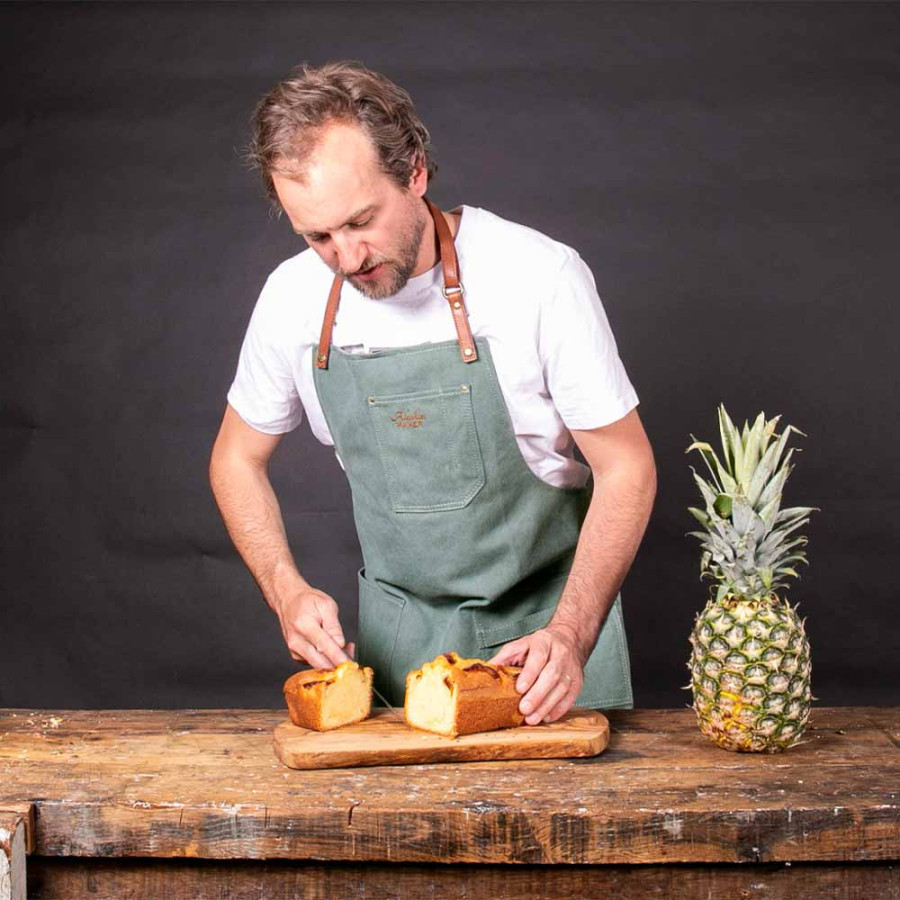 Tablier barbecue Vert d'eau n° 325 Cuir et Coton | Alaskan Maker