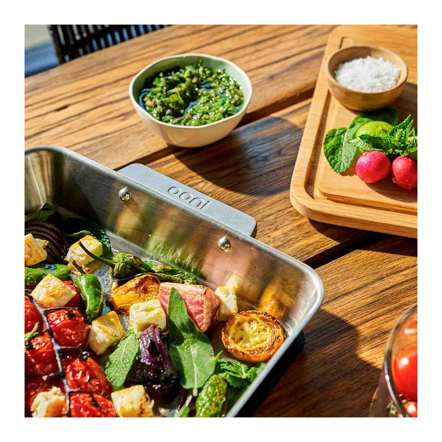 Plat à rôtir Ooni large inox pour four à pizza Koda 2 Max